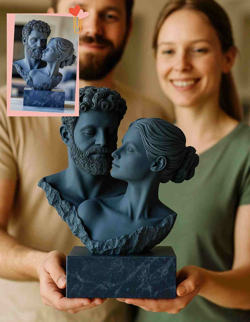 Custom couple Gift- Custom 3D Printed Couple Busts – Artmellows 3D