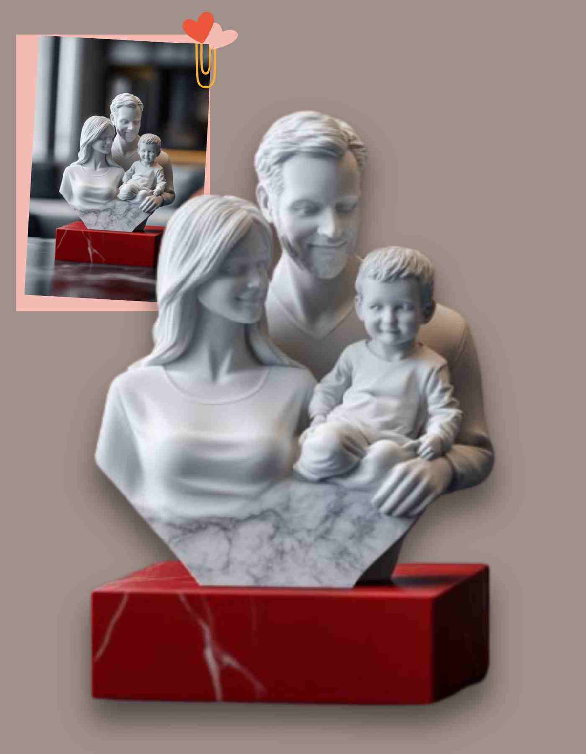 Custom Family sculpture ( Bust)- Unique Keepsakes & Gifts – Artmellows 3D