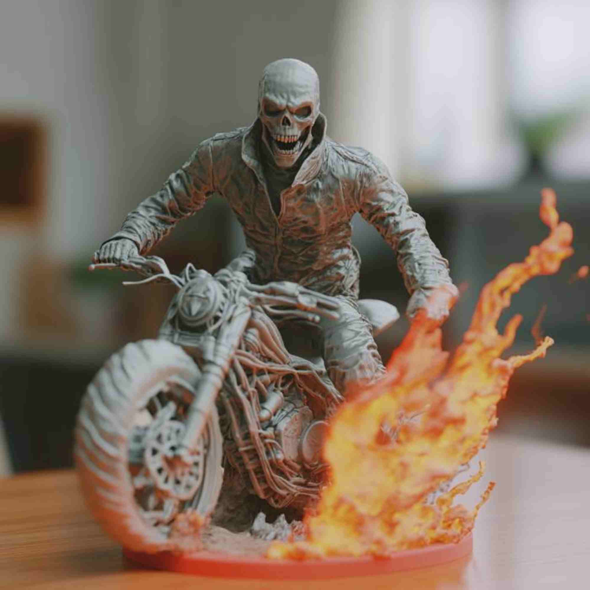 3D Printed Ghost rider diorama -Ghost Rider Figure - Gift for gamer ...