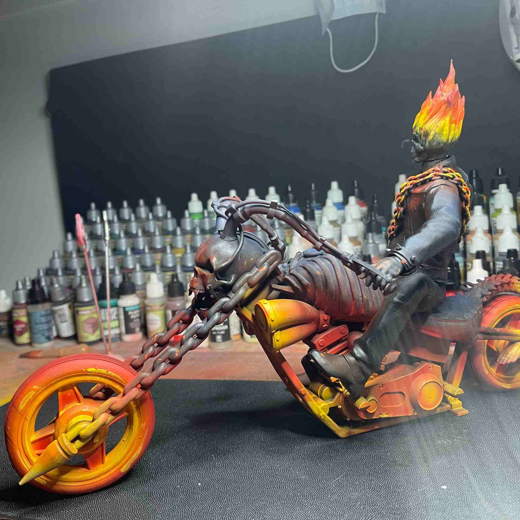3D Printed Ghost rider diorama -Ghost Rider Figure - Gift for gamer ...