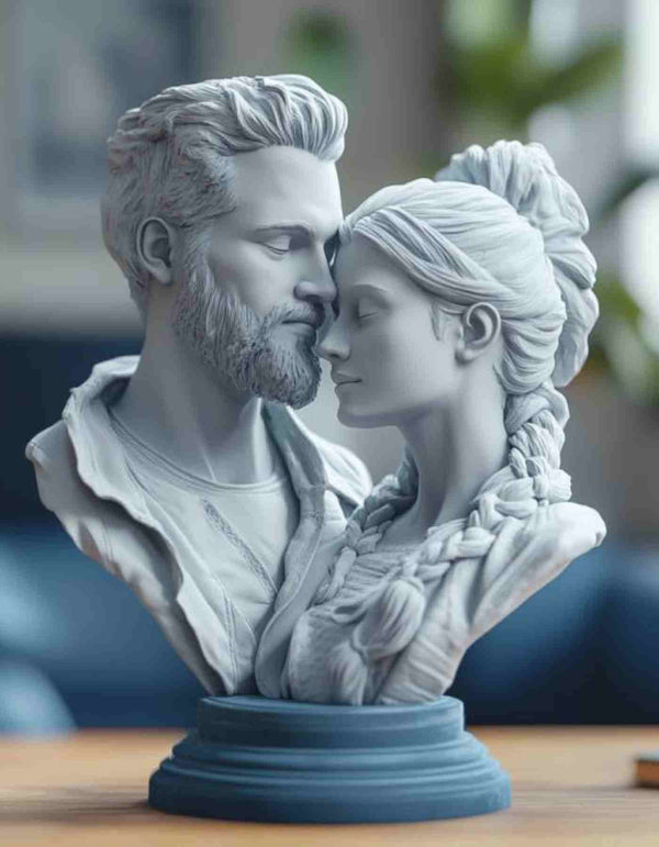 Custom couple Gift- Custom 3D Printed Couple Busts – Artmellows 3D