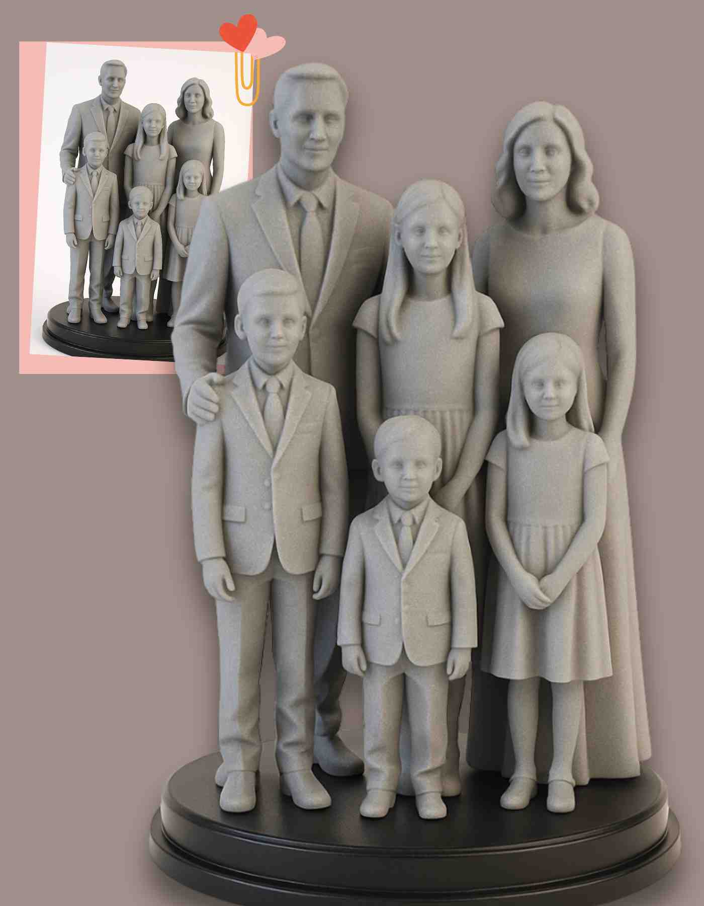 Personalized Custom 3D Family Sculpture: Full Figurine Keepsakes ...