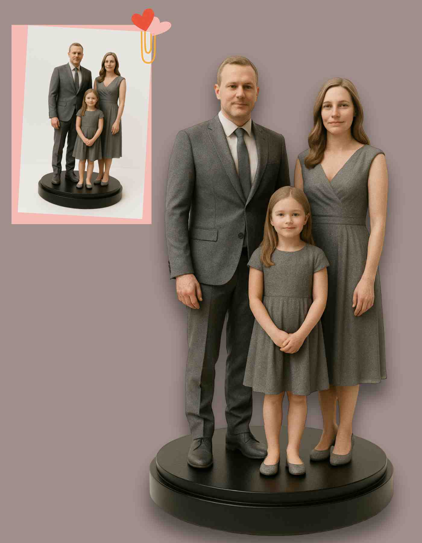 Personalized Custom 3D Family Sculpture: Full Figurine Keepsakes ...