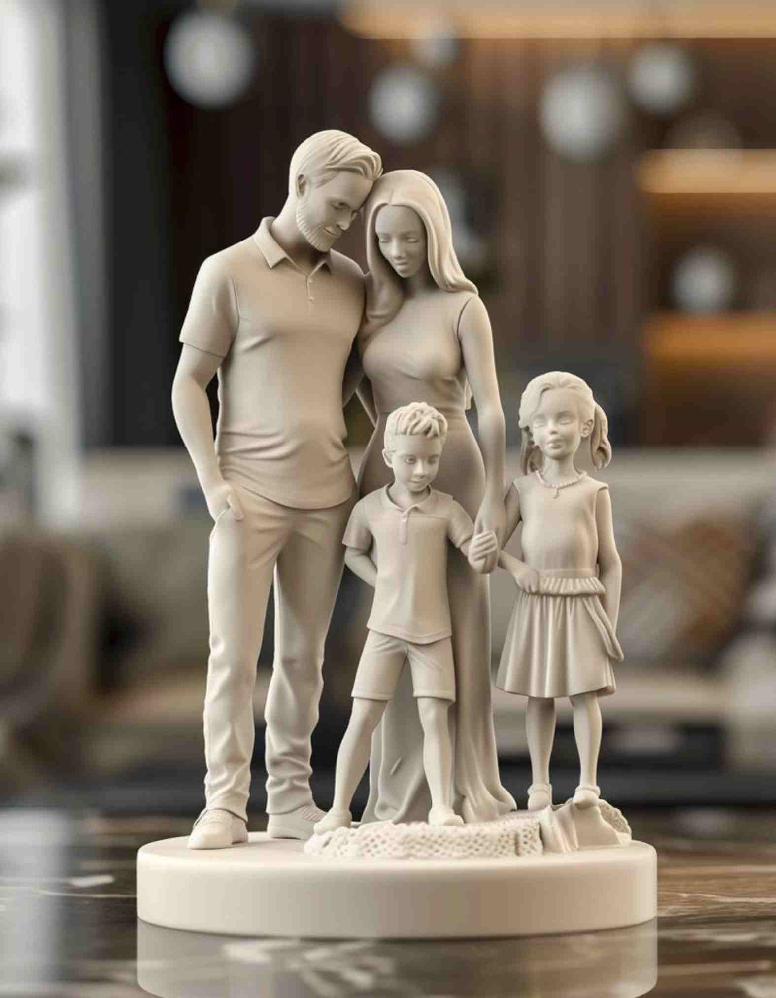 Personalized Custom 3D Family Sculpture: Full Figurine Keepsakes ...