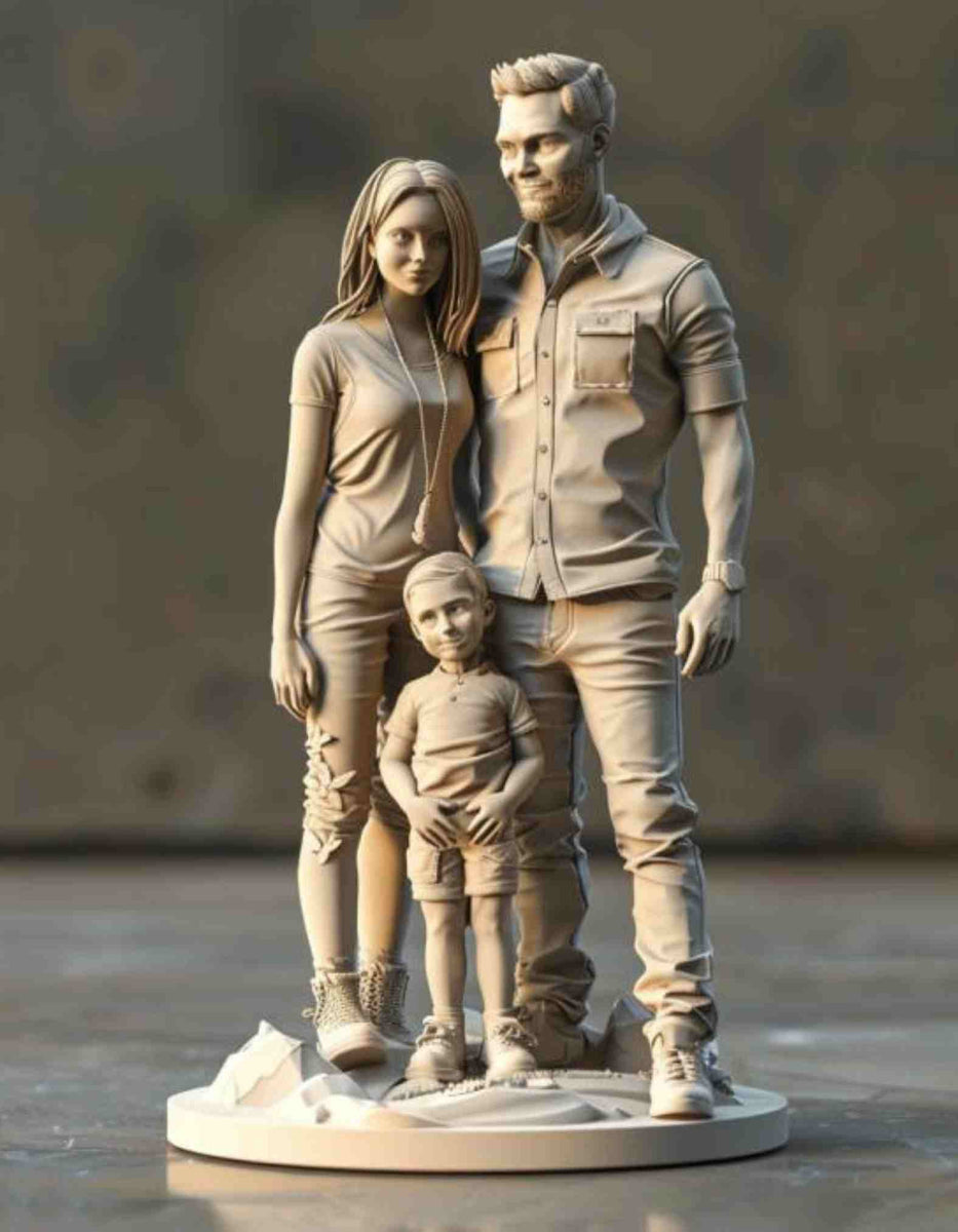 Personalized Custom 3D Family Sculpture: Full Figurine Keepsakes ...