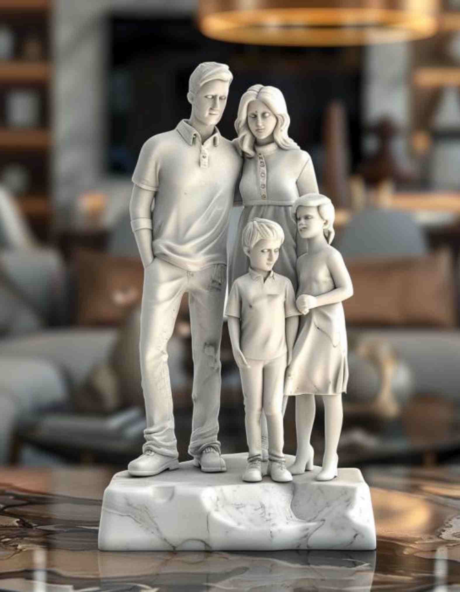 Personalized Custom 3D Family Sculpture: Full Figurine Keepsakes ...